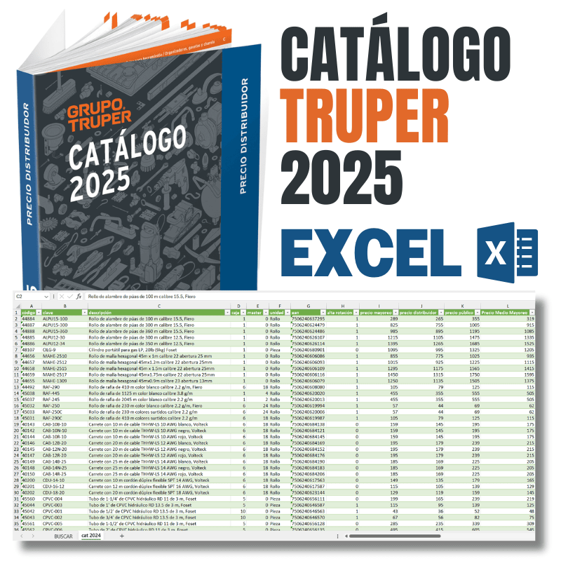 NUEVO Catálogo Truper 2025 en Excel | Precios Actualizados